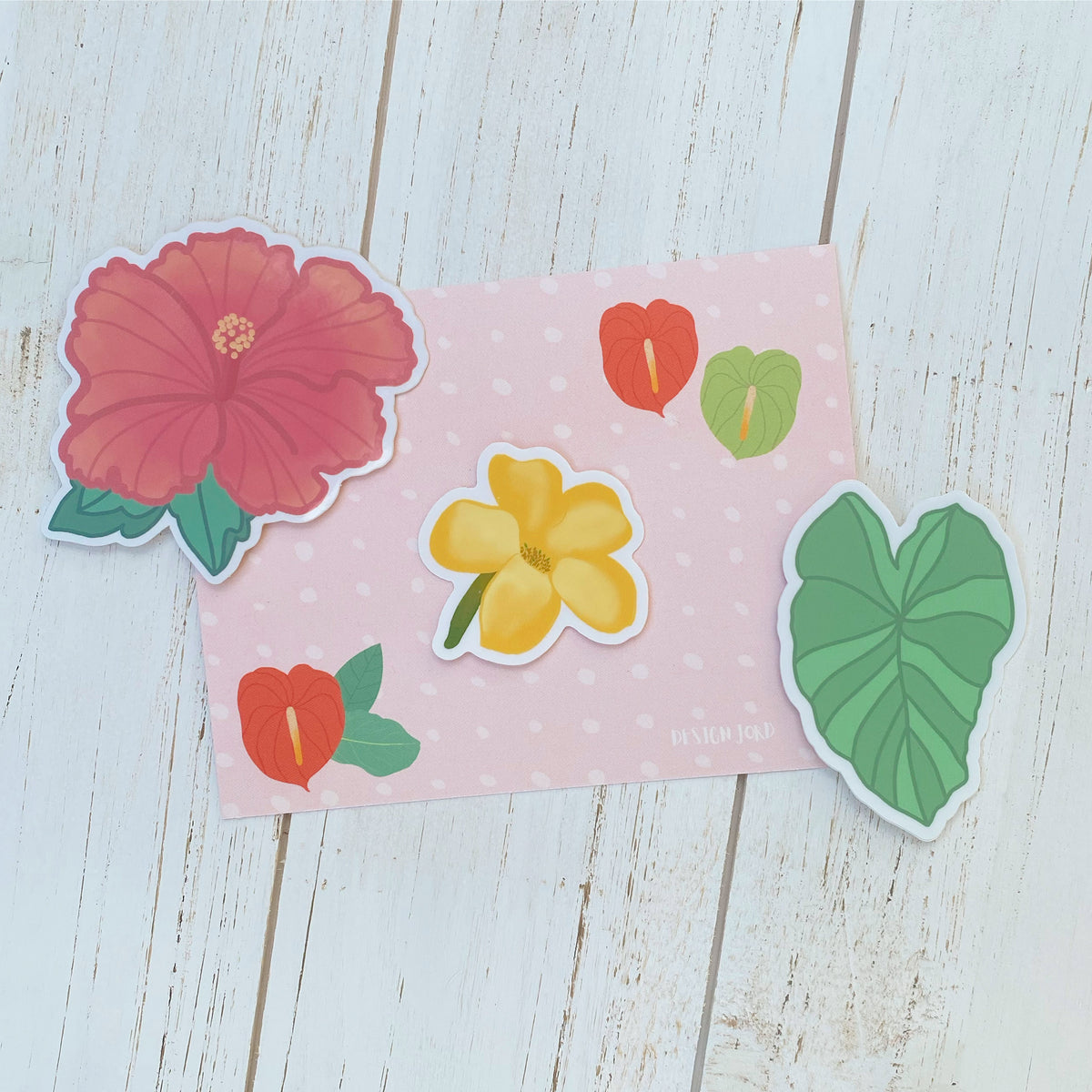 Red Hibiscus - Medium Sticker – Design Jord