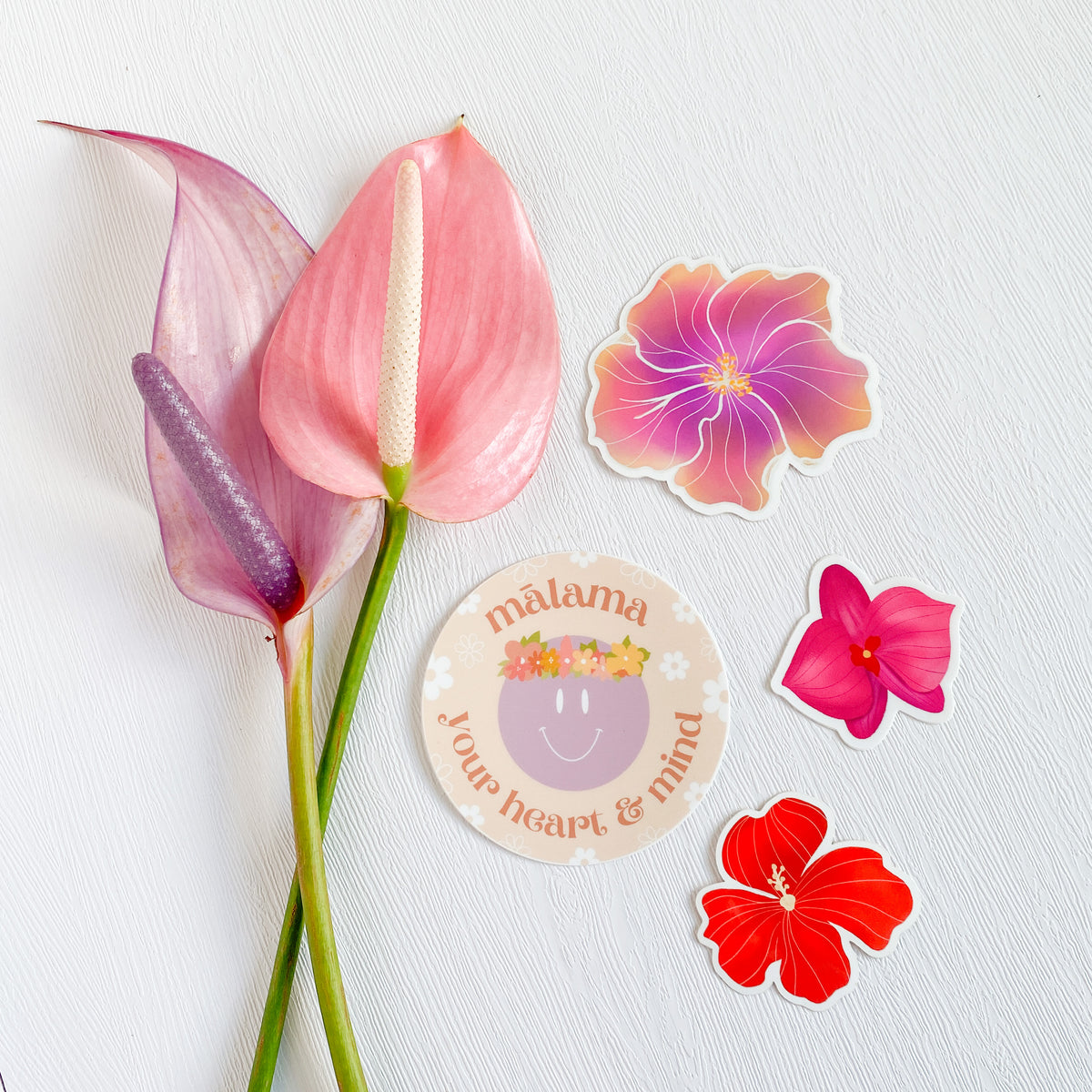 Red Hibiscus - Small Sticker – Design Jord